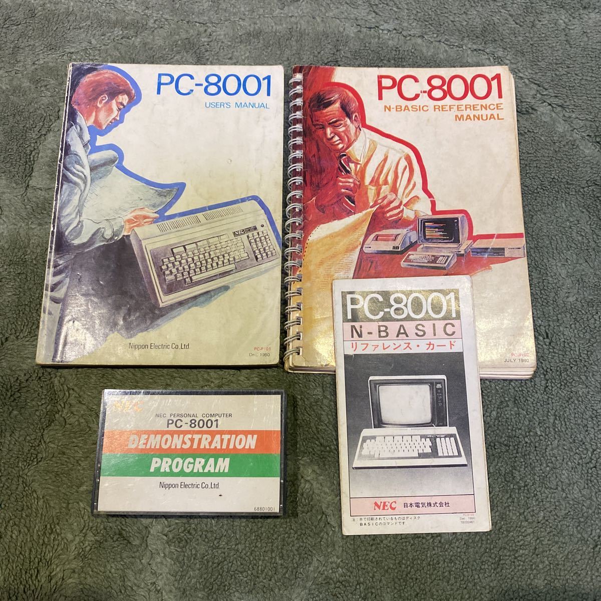 【傷や汚れあり （詳細）】NEC PC8001 ユーザーズマニュアル、N-BASICリファレンスマニュアル、リファレンスカード、デモプログラムカセットの落札情報詳細 - Yahoo ...