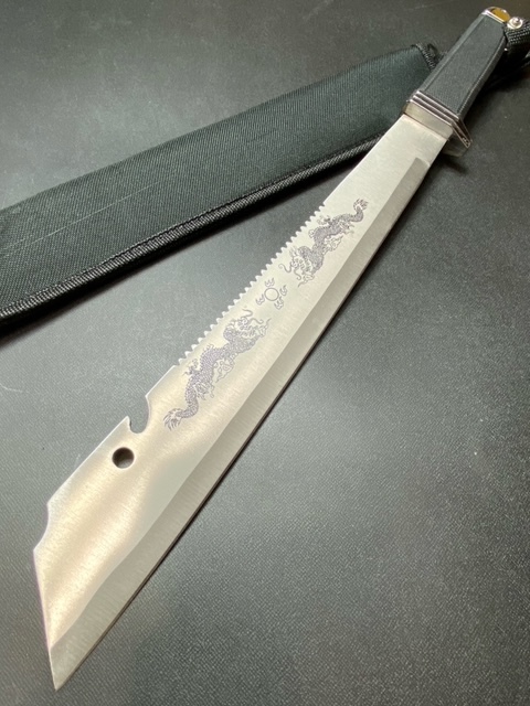 【未使用 （詳細）】★DRAGON MACHETE★608 マチェットナイフ メガサイズ 全長46㎝ サバイバル キャンプ アウトドア 薪割り ...