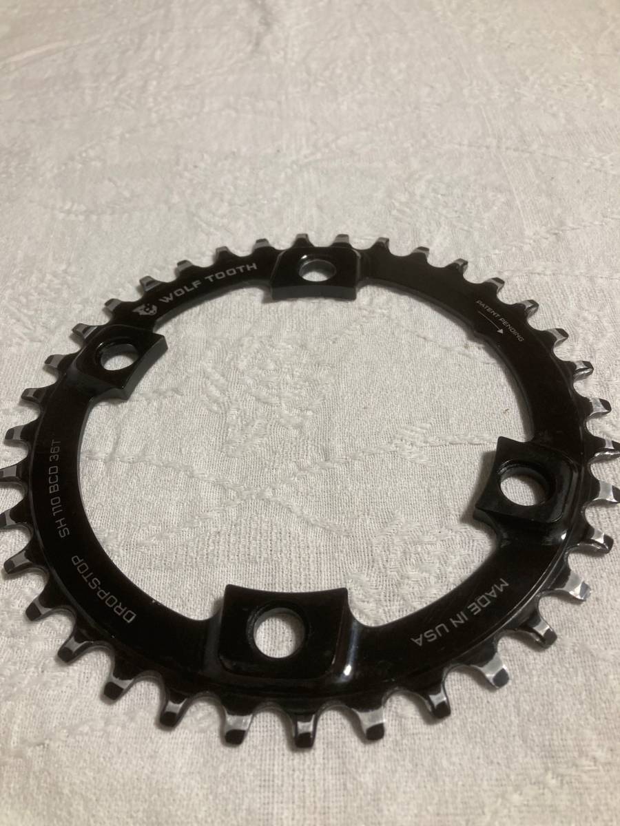 【傷や汚れあり】中古品 WOLF TOOTH asymmetric 4-bokt simano cranks 36T ウルフトゥース ナロー ...