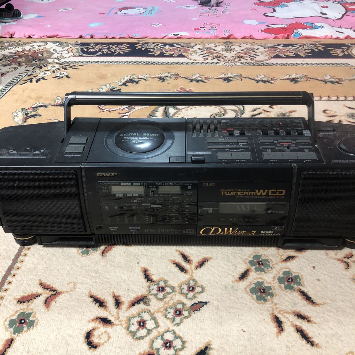 シャープ SHARP TWINCAM WCD CDラジカセ QT-73CD ☆リモコン・取説付 ☆ CDの再生確認しております 希少カセット ...