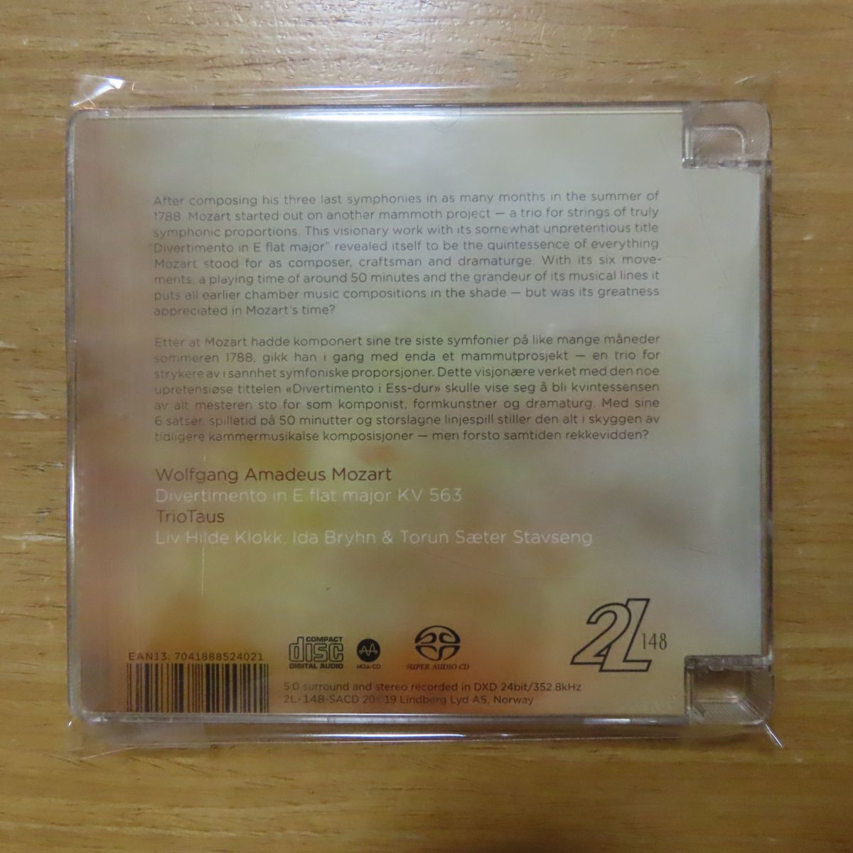 【やや傷や汚れあり】7041888524021;【SACD】TRIOTAUS / MOZART: DIVERTIMENTO KV563 の落札 ...