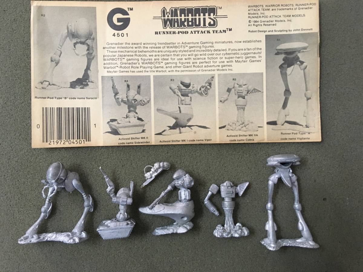 【全体的に状態が悪い】【メタルフィギュア】Warbots 4501 Runner-Pod Attack Team Grenadier グレ ...