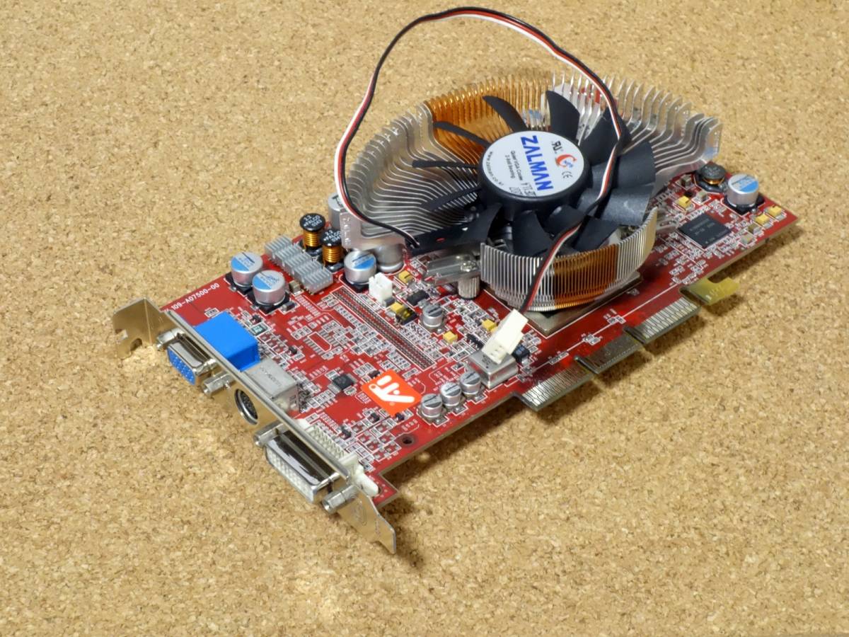 【やや傷や汚れあり】[AGP] ATi RADEON 9800 PRO 128MB 256bit + ZALMAN Cooler 380 ...