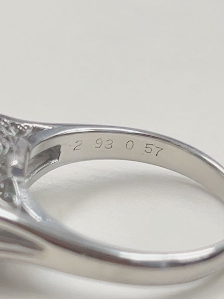 【未使用に近い】優雅！！【Emerald】エメラルド 2.93ct 脇ダイヤモンド 0.57ct pt900 約8.6g の落札情報詳細| ヤフオク落札価格情報 オークフリー
