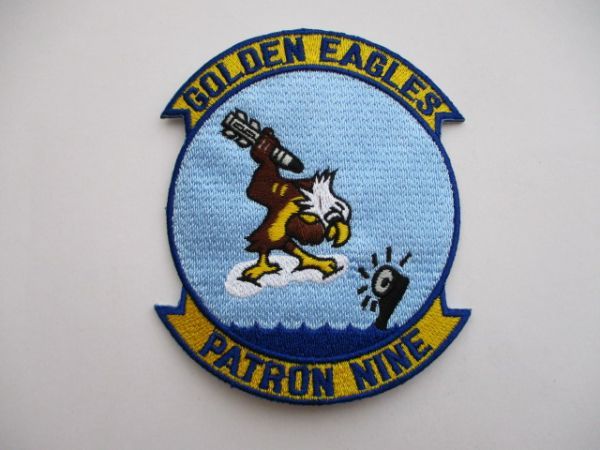 【やや傷や汚れあり】【送料無料】アメリカ海軍GOLDEN EAGLES PATRON NINE第9哨戒飛行隊VP-9パッチ刺繍ワッペン/C ...