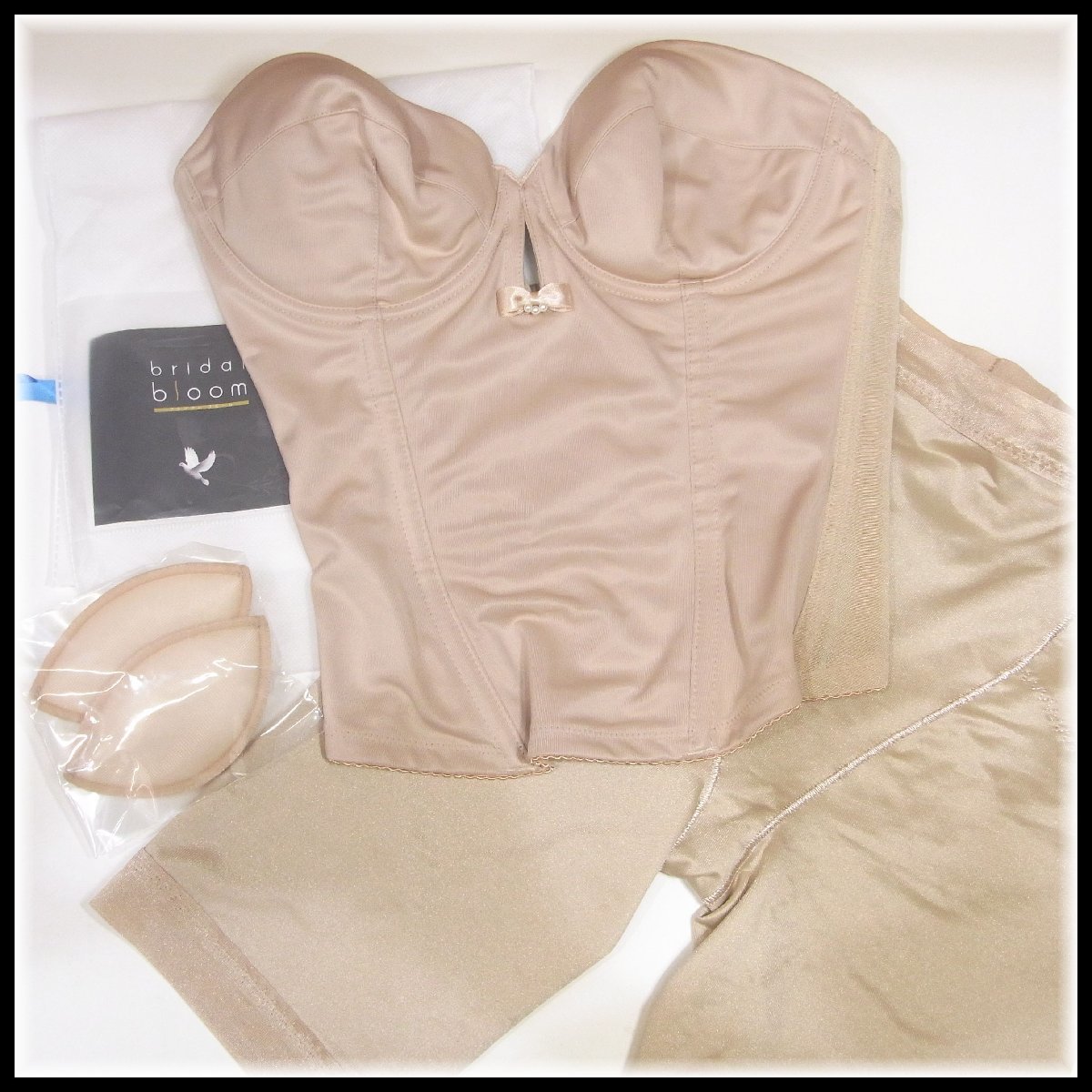 【目立った傷や汚れなし】8415 美品 ブライダルブルーム bridal bloom ブライダルインナー ビスチェ＆ロングガードル E70/M ...