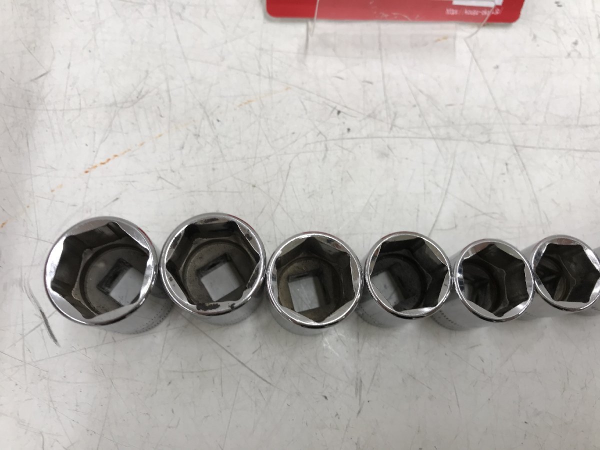【傷や汚れあり】スナップオン Snap-on シャローソケット 12個セット 8mm～19mm FSM81～FSM191 6角 差込3/8sq 9.5mm ショートソケット ...