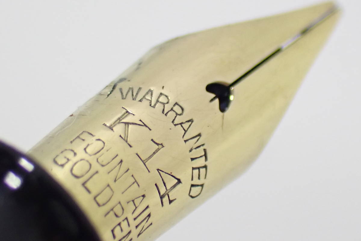 【やや傷や汚れあり】23306 訳あり R14K 万年筆 ペン先 WARRANTED K14 FOUNTAIN GOLDPEN K14 14K 585 14金 ビンテージ 筆記未確認 ペン先に ...