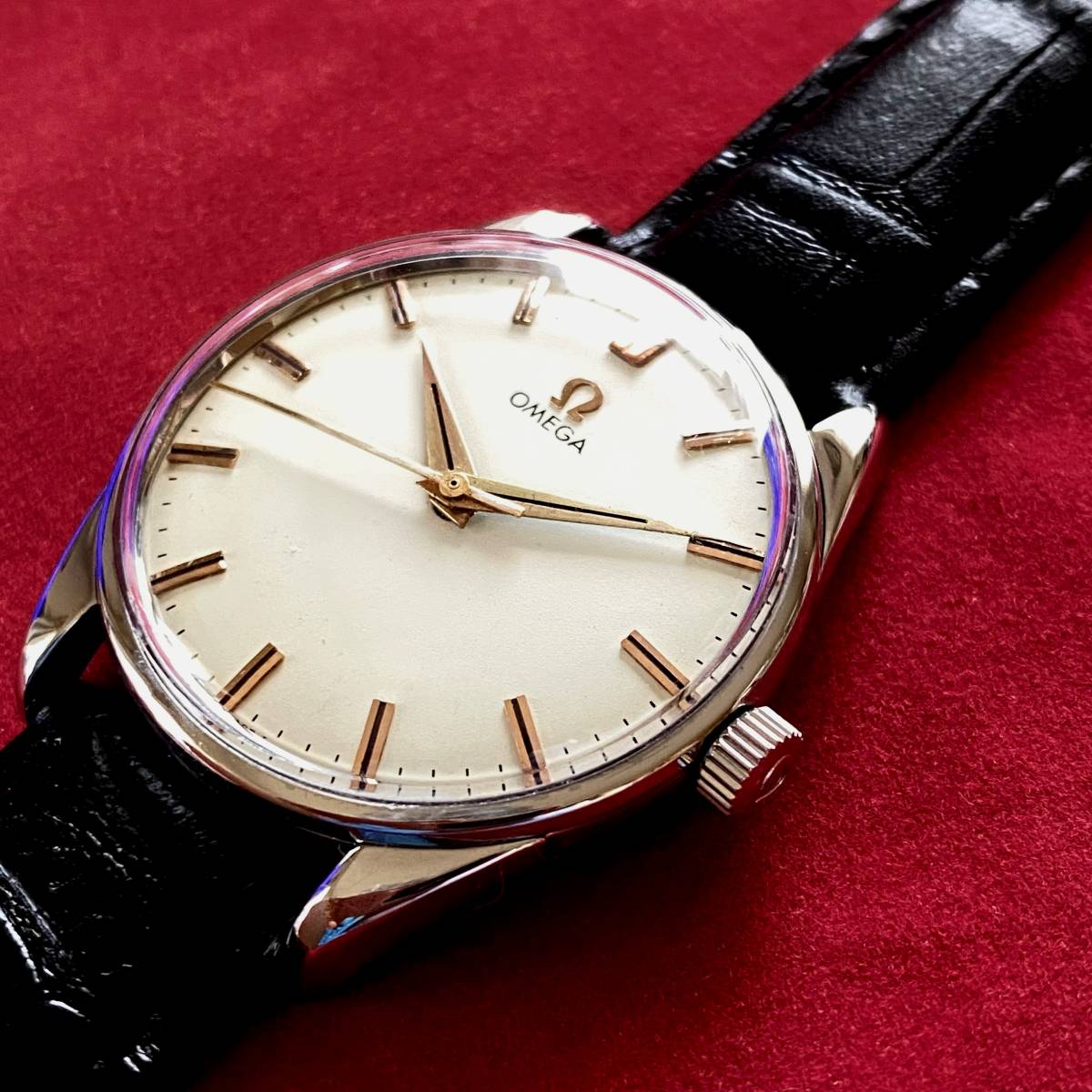 【やや傷や汚れあり】送料無料！ OH済 オメガ OMEGA cal.284 手巻き 1959年（昭和34年）30ミリキャリバー メンズ腕時計 ...