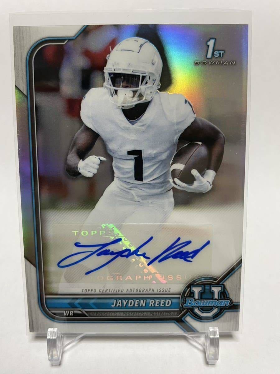 【未使用に近い】nfl 2021-22 topps bowman university football JAYDEN REED 1st ...