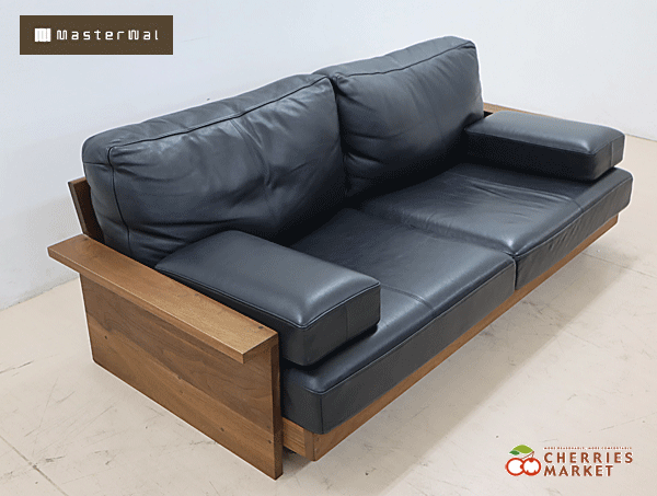【やや傷や汚れあり】 展示美品 MasterWal マスターウォール アカセ木工 BEAK SOFA ビーク ソファ 2シーター/2Pソファ 黒革 ウォールナット 44万の落札情報詳細 ...