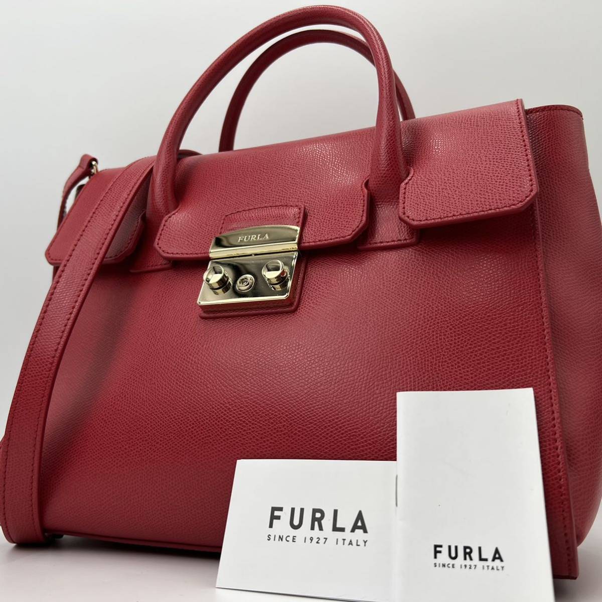 【未使用に近い】1円 【高級品】未使用級 FURLA フルラ ショルダーバッグ ハンドバッグ 2way メトロポリス レッド 赤 ゴールド金具 レザー 男女兼用の落札情報詳細 - Yahoo ...