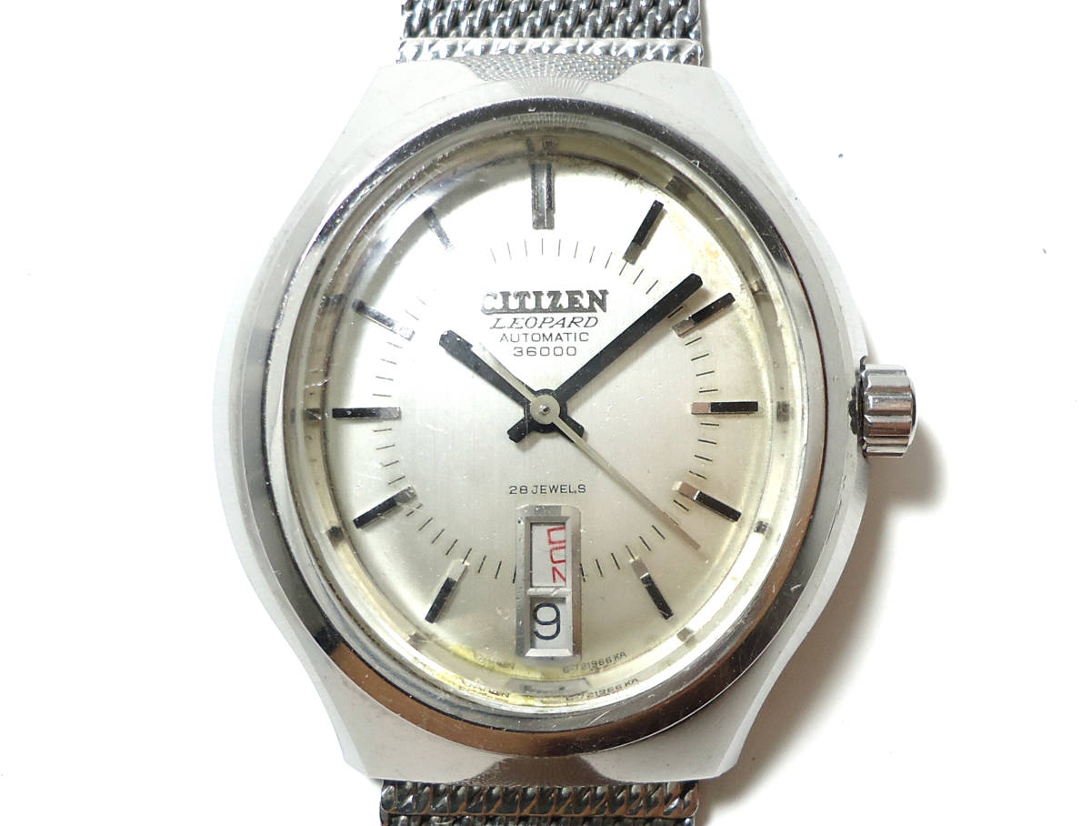 【傷や汚れあり】☆ CITIZEN LEOPARD (シチズン レオパール) 36000 デイデイト 4-720920TA 自動巻き 28石 ...
