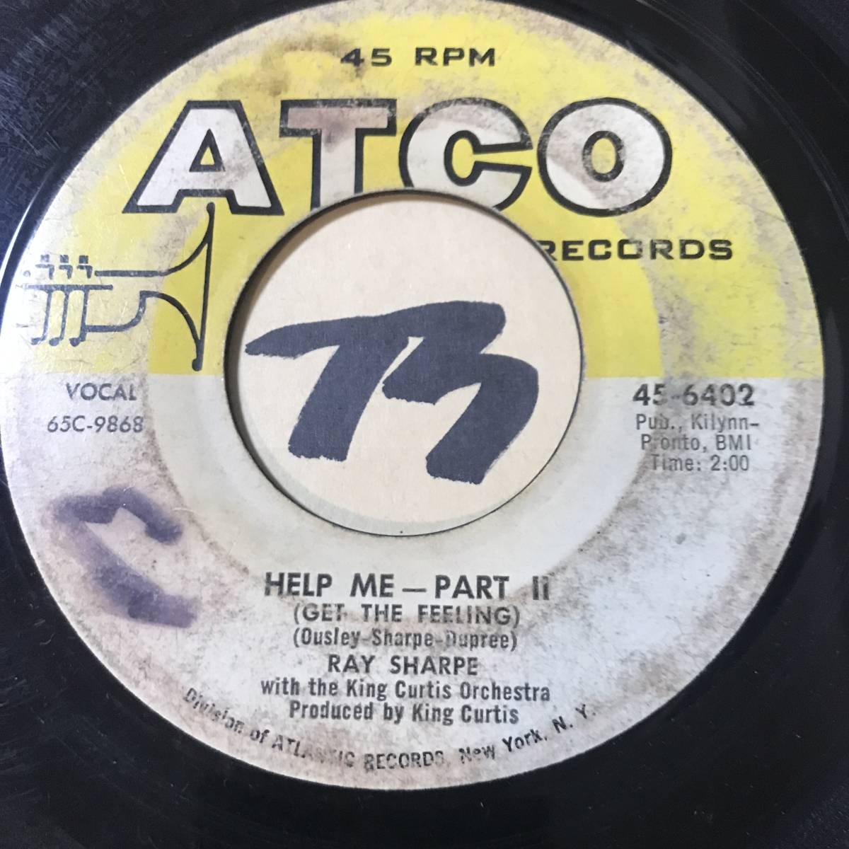 【傷や汚れあり】試聴 66年 RAY SHARPE HELP ME (GET THE FEELING) PT1 PT2 両面VG with ...