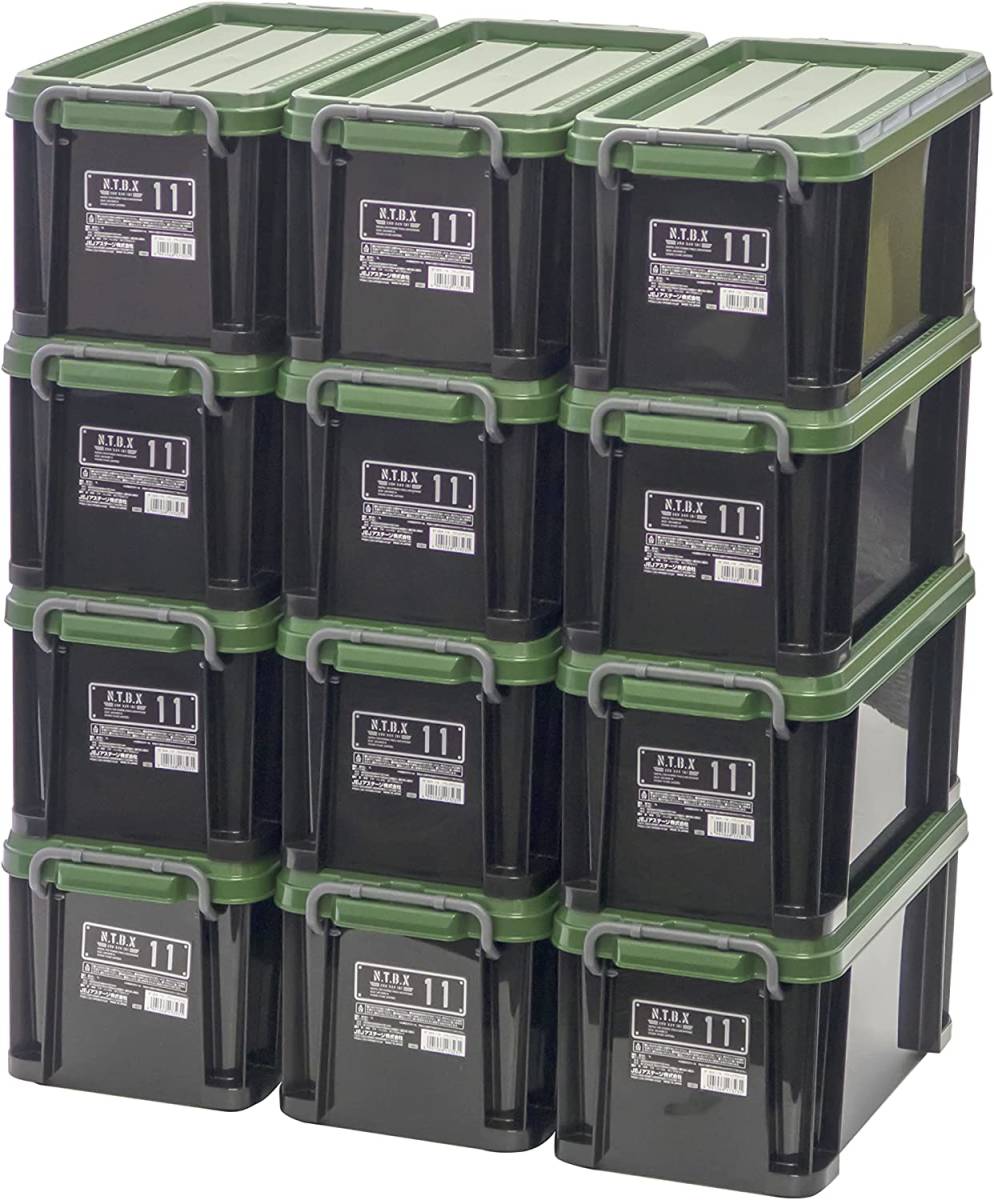 【目立った傷や汚れなし】JEJアステージ 収納ボックス 日本製 積み重ね [Xシリーズ NTボックス #11] ブラックグリーン 幅20×奥行34×高さ18cm 12個セットの落札情報詳細 ...