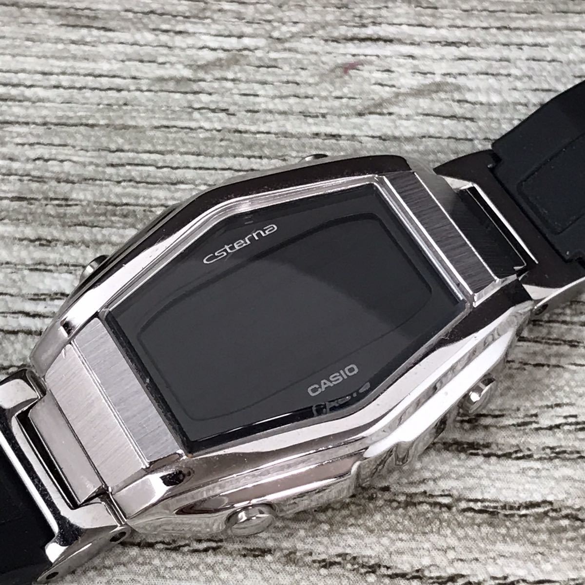【やや傷や汚れあり】608-9995 CASIO カシオ csterna CSN-010 レディース腕時計 デジタル ラバー×金属ベルト 電池 ...