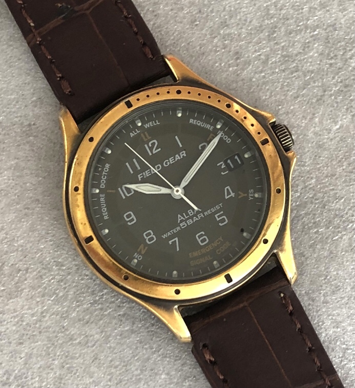 【やや傷や汚れあり】SEIKO ALBA FIELD GEAR Y142 日本製 ウォッチ 稼動 アウトドア キャンプ ミリタリー 時計 好き ...