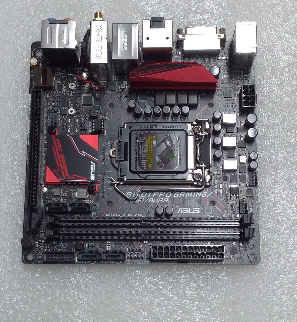 【未使用に近い】ASUS B150I PRO GAMING WIFI AURA B150 (DDR4) LGA1151 Mini-ITX ...