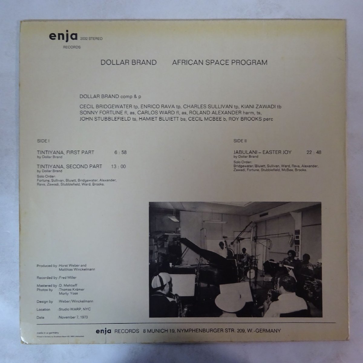 【やや傷や汚れあり】18024496;【ドイツ盤/Enja/コーティング】Dollar Brand / African Space ...