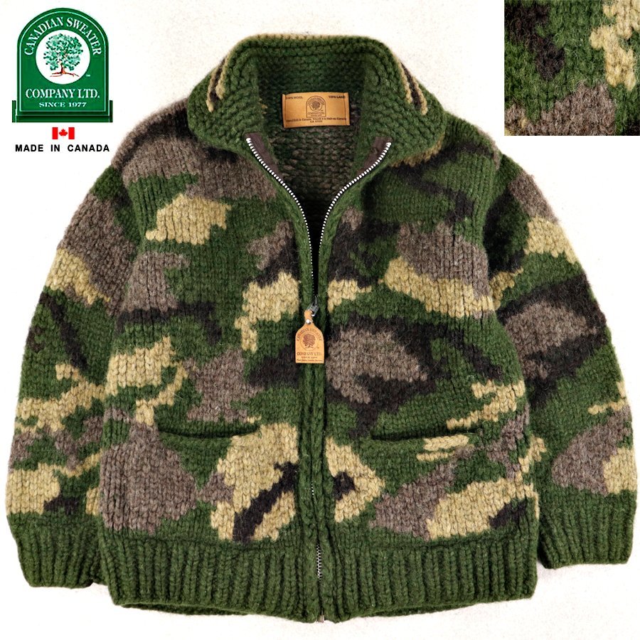 【目立った傷や汚れなし】相場価格￥44,000- 美品 カナダ製 CANADIAN SWEATER カナディアンセーター ハンドメイド カウ ...