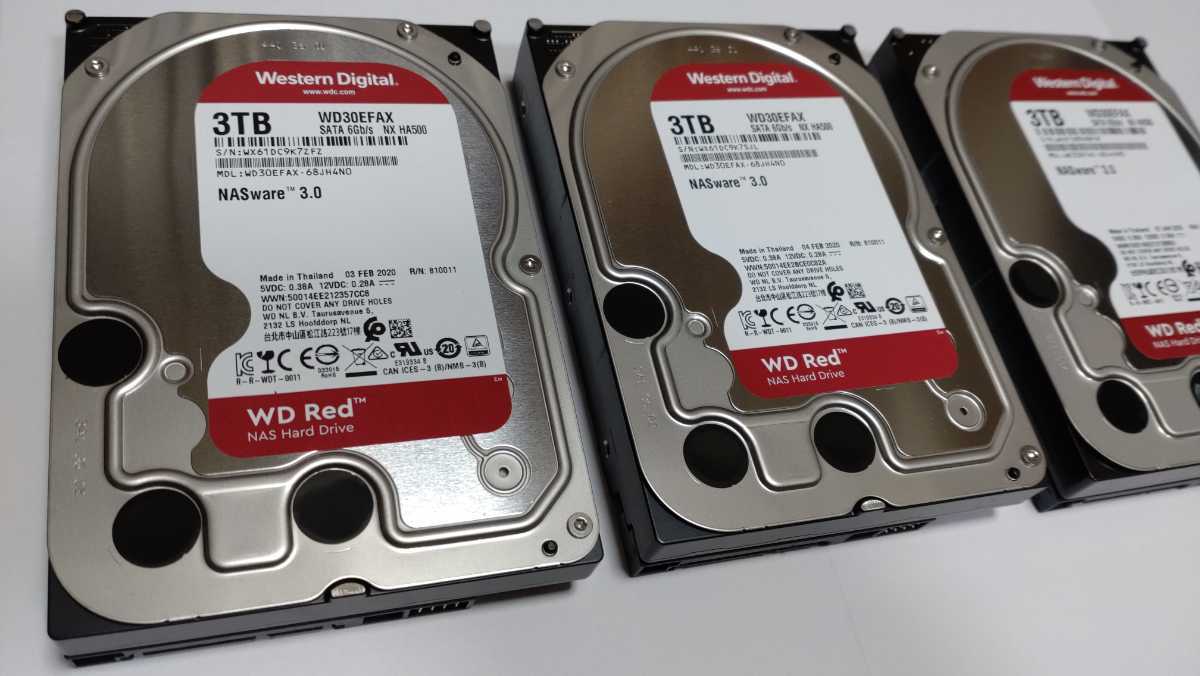 【未使用】未使用 WD Red NAS用 3TB ハードディスク WD30EFAX 3台セットの落札情報詳細 - ヤフオク落札価格検索 オークフリー