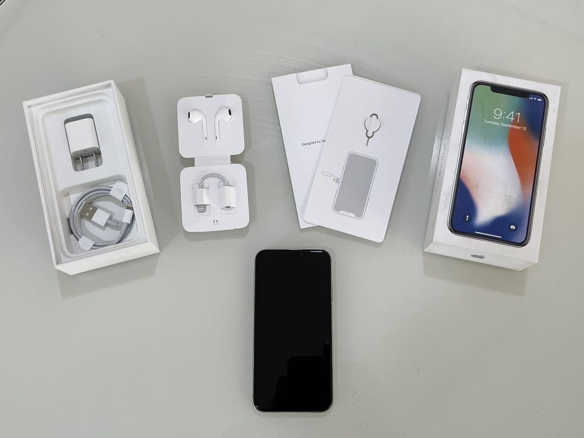 【未使用に近い】【送料無料】iPhoneX 256GB SIMフリー バッテリー100% シルバー 付属品未使用の落札情報詳細 - ヤフオク落札価格検索 オークフリー