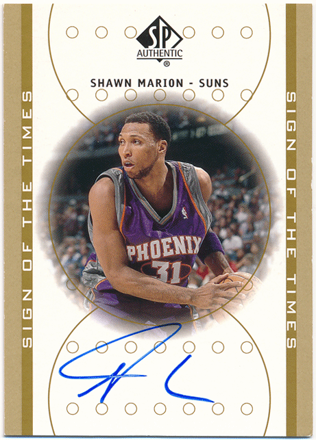 【やや傷や汚れあり】Shawn Marion NBA 2001-02 Upper Deck UD SP Authentic Sign of ...