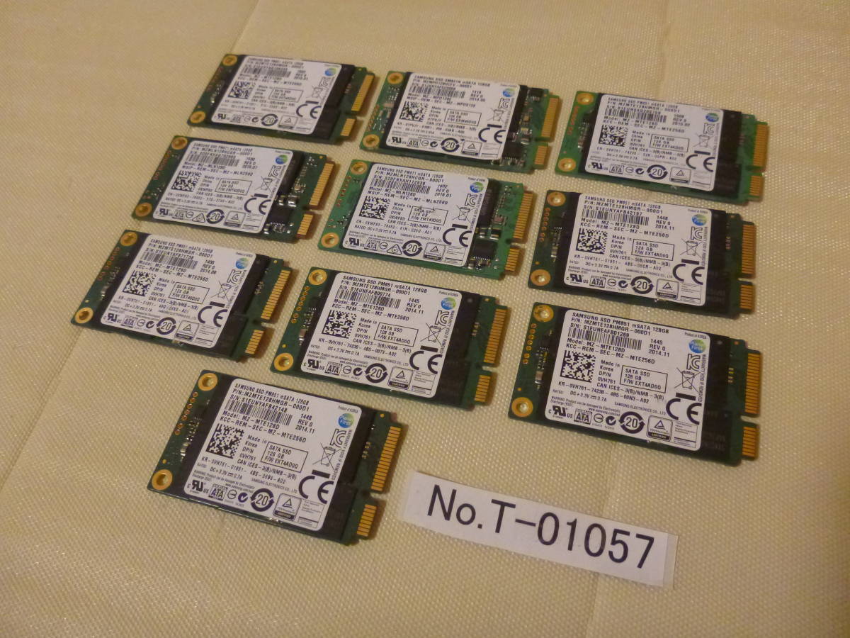 【やや傷や汚れあり】管理番号 T-01057 / SSD / SAMSUNG / mSATA / 128GB / 10個セット / データ消去 ...