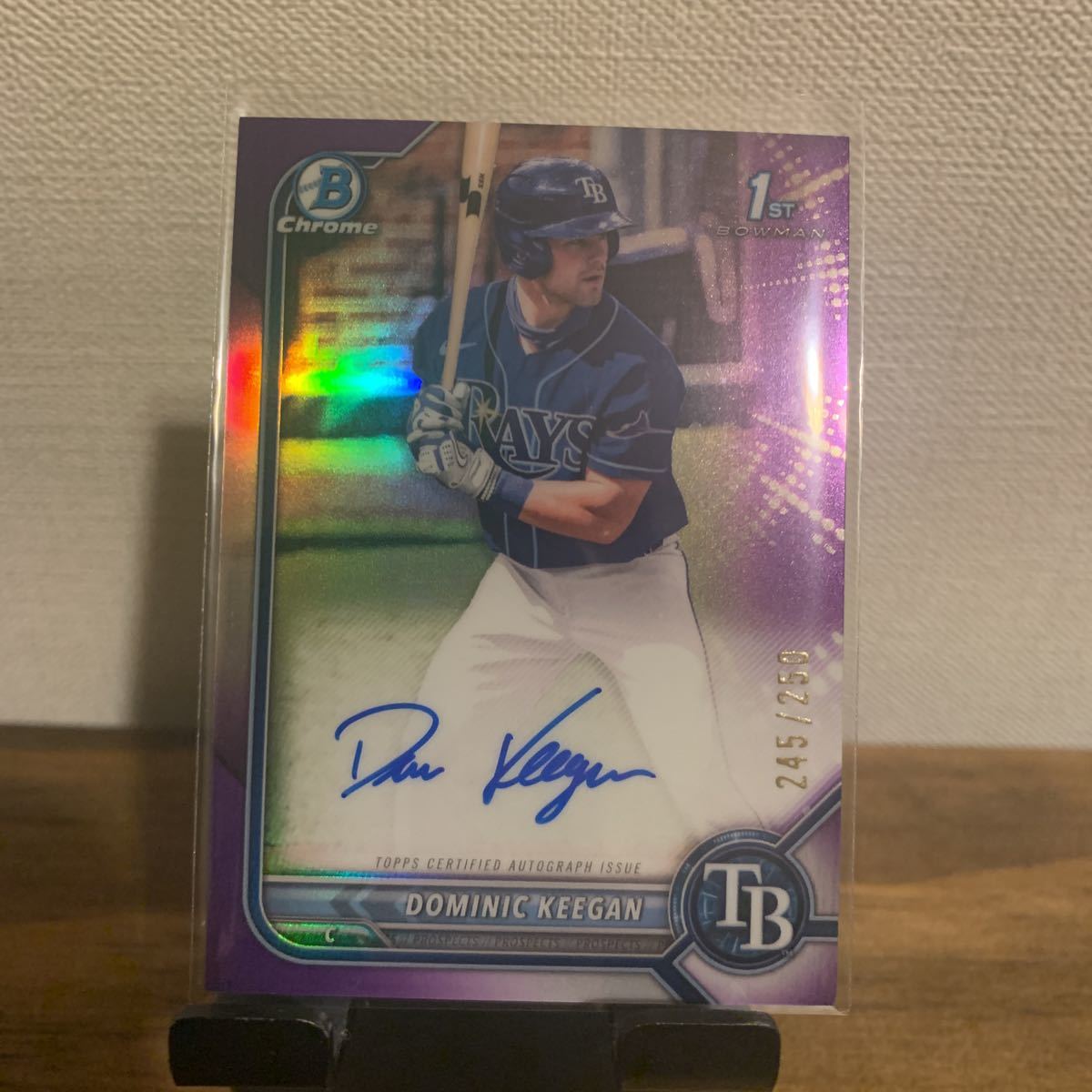 【未使用に近い】2022 Bowman Draft Chrome Dominic Keegan 1st Bowman Purple Refractor Auto 250枚限定 tampa ...