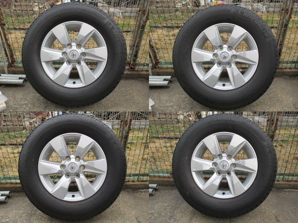 【目立った傷や汚れなし】美品 150 ランクル プラド 純正 17x7.5J +25 PCD139.7 6穴 ミシュラン LATITUDE TOUR 265/65R17 2022年 中古タイヤ ...