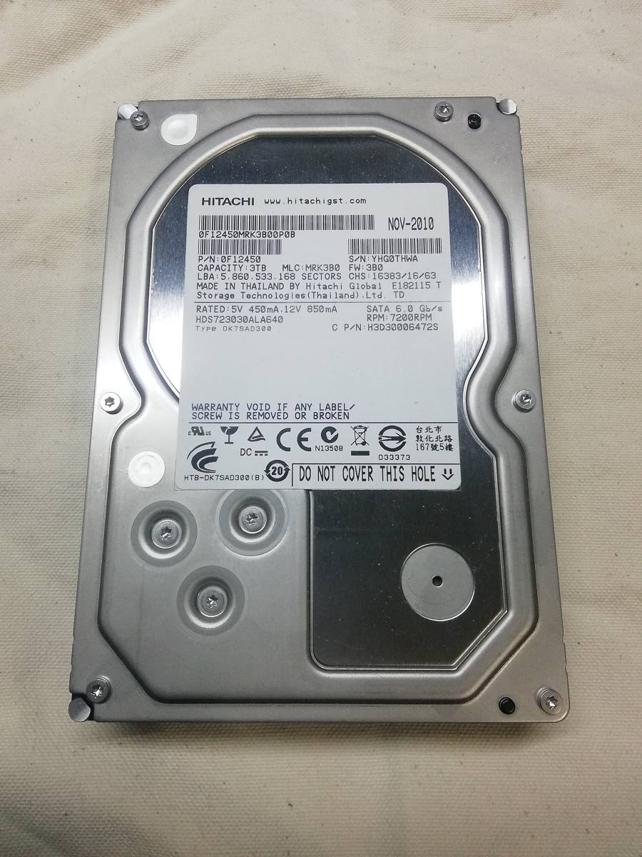【やや傷や汚れあり】日立HGST 3TB HDD HDS723030ALA640 ②の落札情報詳細 - ヤフオク落札価格検索 オークフリー
