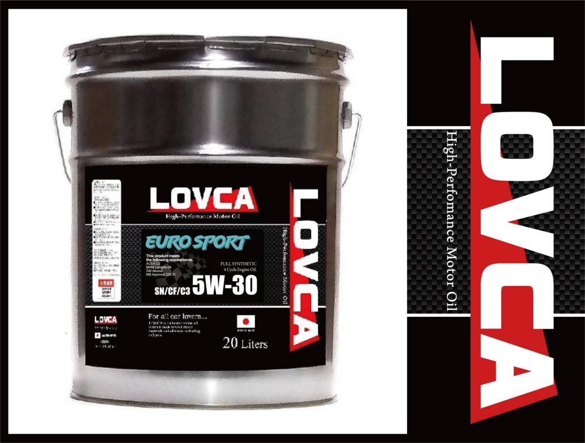 【未使用】 LOVCA EURO-SPORT 5W-30 20L SN/CF/C3 ACEA C3 MB229.31 BMWLonglife ...