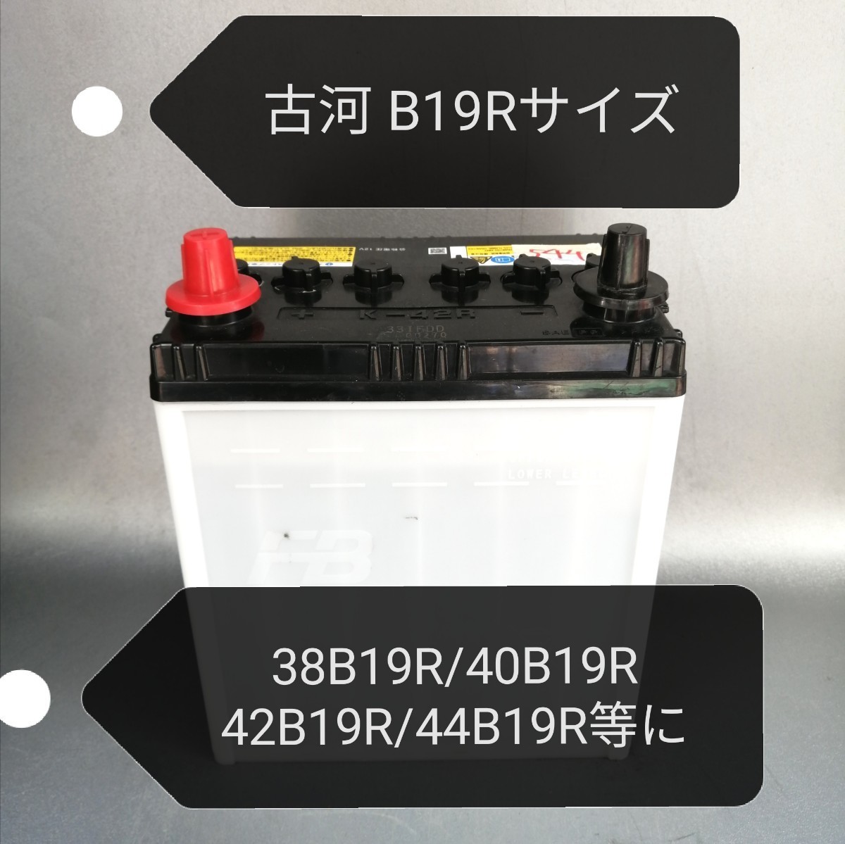【傷や汚れあり】【中古544 送料込み】古河/〇〇B19Rサイズ/バッテリー/38B19R/40B19R/42B19R/44B19R等対応沖縄 ...