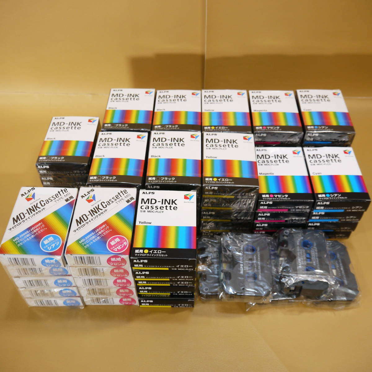 【未使用】ALPS アルプス MD-INK casette マイクロドライ インク カセット 73点 MDC-FLCK MDC-FLCY MDC-FLCM MDC-FLCC MDC-PREP ...
