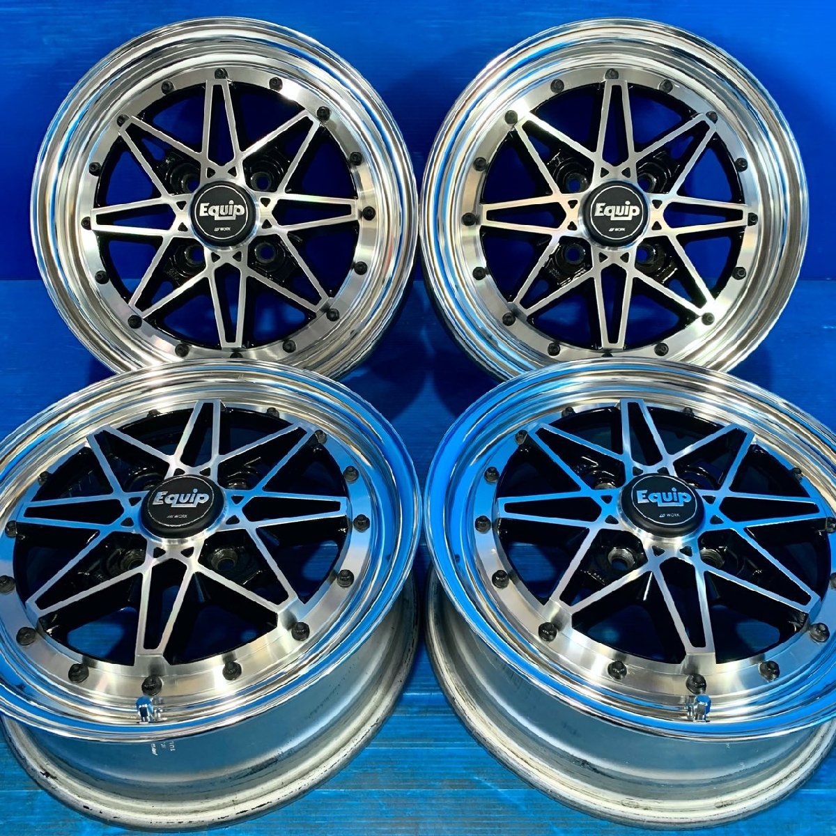 【目立った傷や汚れなし】売切り WORK ワーク EQUIP エクイップ 03 14インチ 5J +42 4H PCD100 軽用サイズ ミラ アルト ワークス ムーヴ ココア 軽トラ 軽バン ...