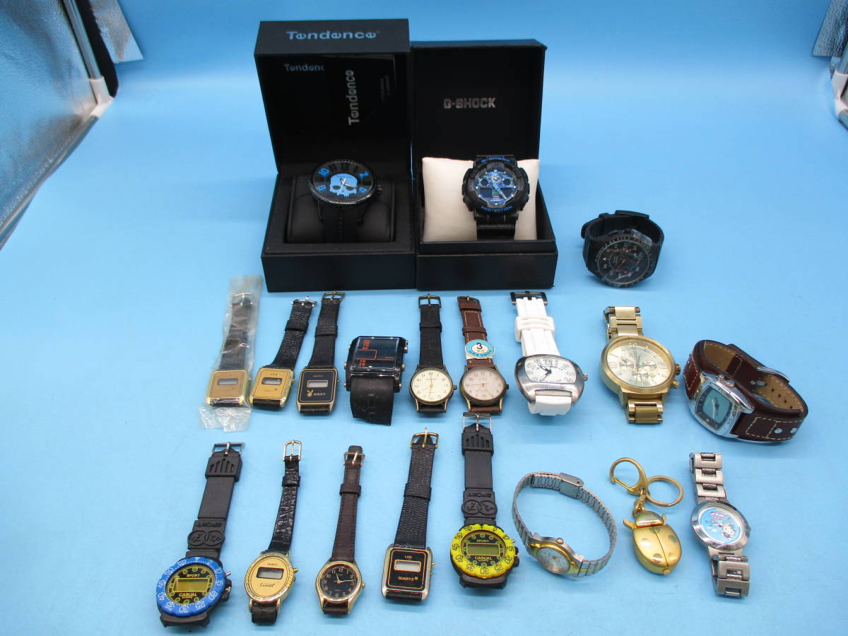 【全体的に状態が悪い】ki0513/01/79 ジャンク G-SHOCK ARMANI Tendence 他 メーカー混在 腕時計 20本 ...