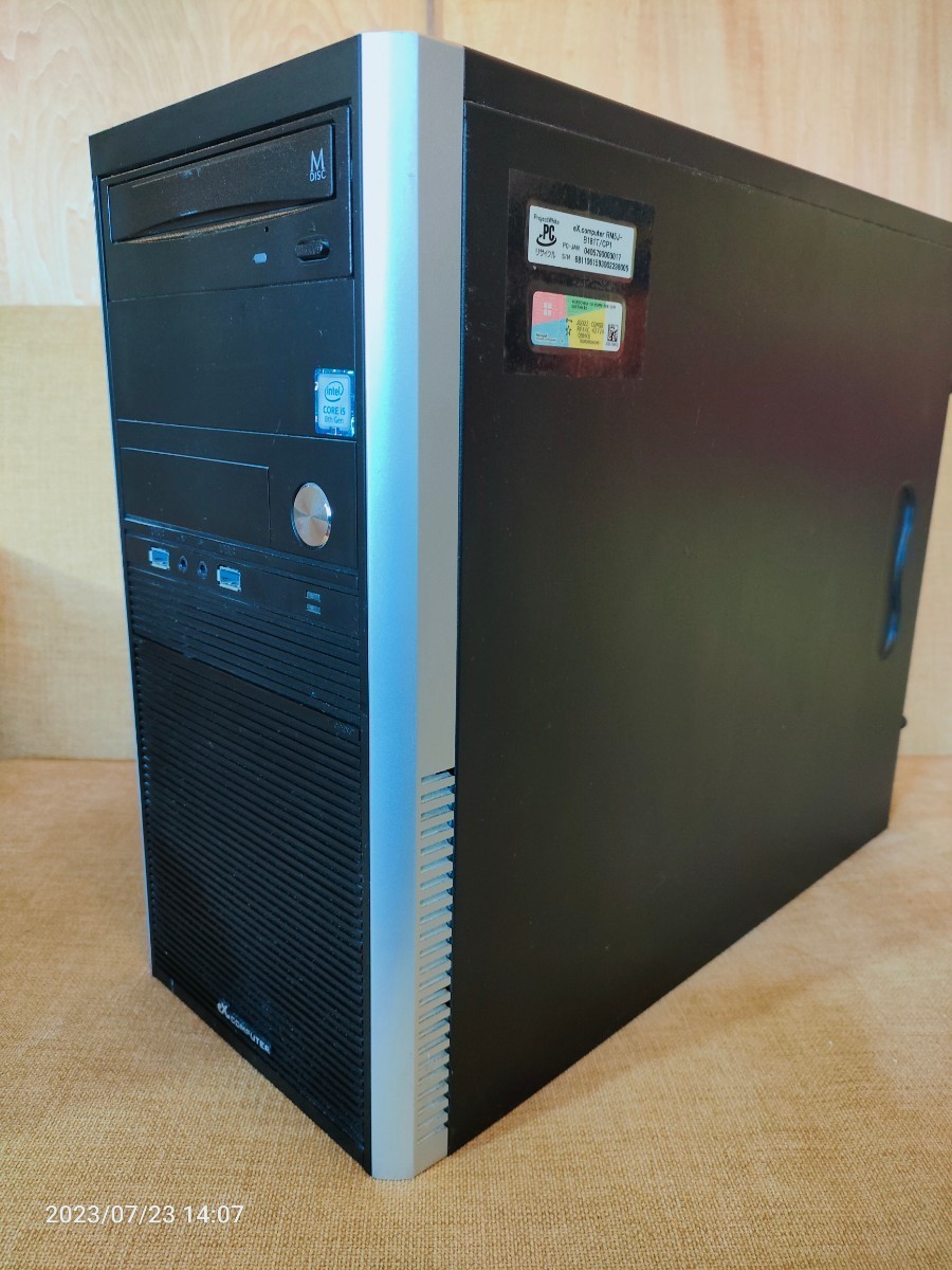 【やや傷や汚れあり】★eX.computer ゲーミングPC RM5J-B181T/CP1 Windows10 SSD搭載 8GB Core i5 第8世代 電源ケーブル付き★の落札情報詳細 ...