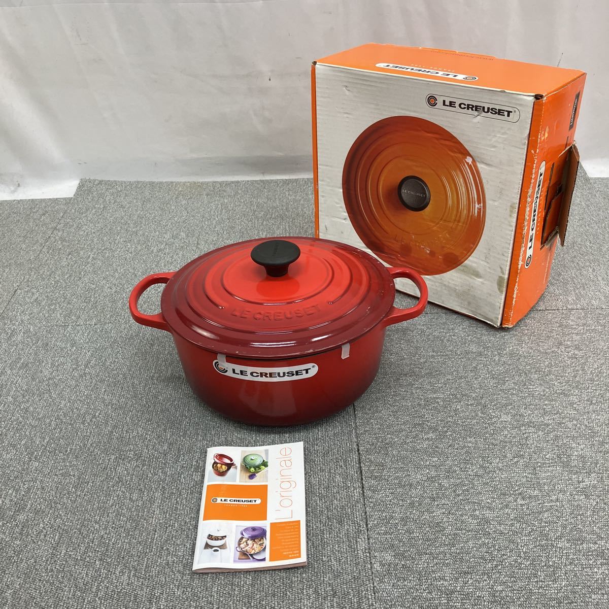 【目立った傷や汚れなし】 【売り切り】LE CREUSET ル・クルーゼ ココットロンド チェリーレッド 両手鍋 直径26cm ホーロー鍋 ...