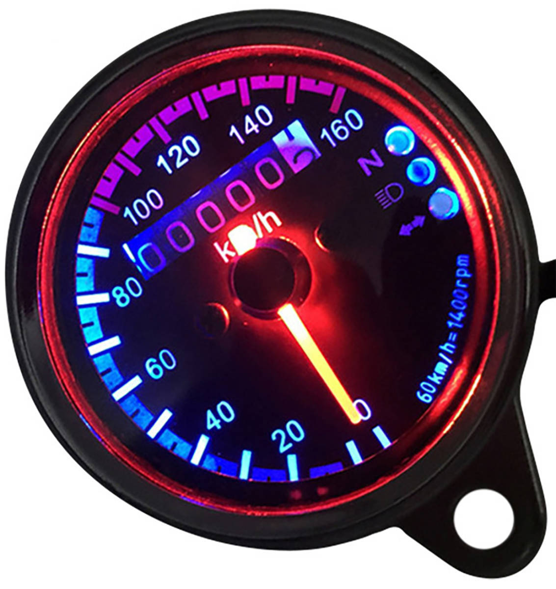 【未使用】バイク 機械式 スピードメーター 160km LED インジケーター 60mm 汎用 バルカン イントルーダー シャドー GN125 他 黒基盤 a12-01の落札情報詳細 ...