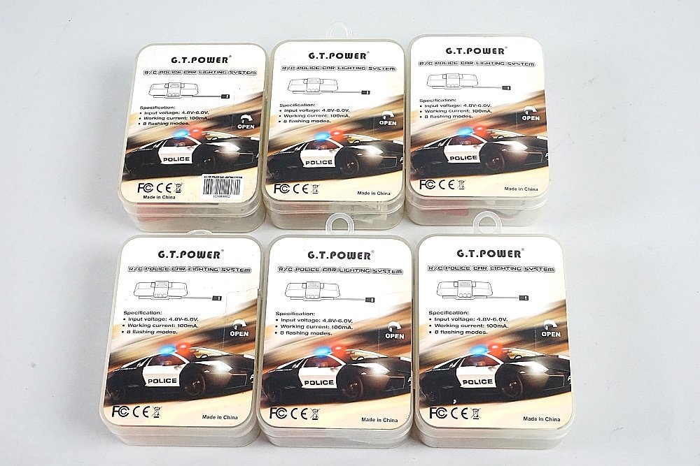 【傷や汚れあり】GT Power Police Car Light System パトライト 4.8-6.0v / 100mA 6点セットの ...