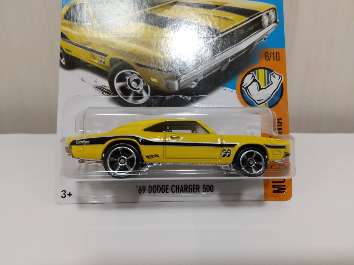 【未使用】送料無料！ホットウィール HOTWHEELS★'ダッジチャージャー500 DODGE CHARGER★ムーンアイズイエロー ミニカー ...