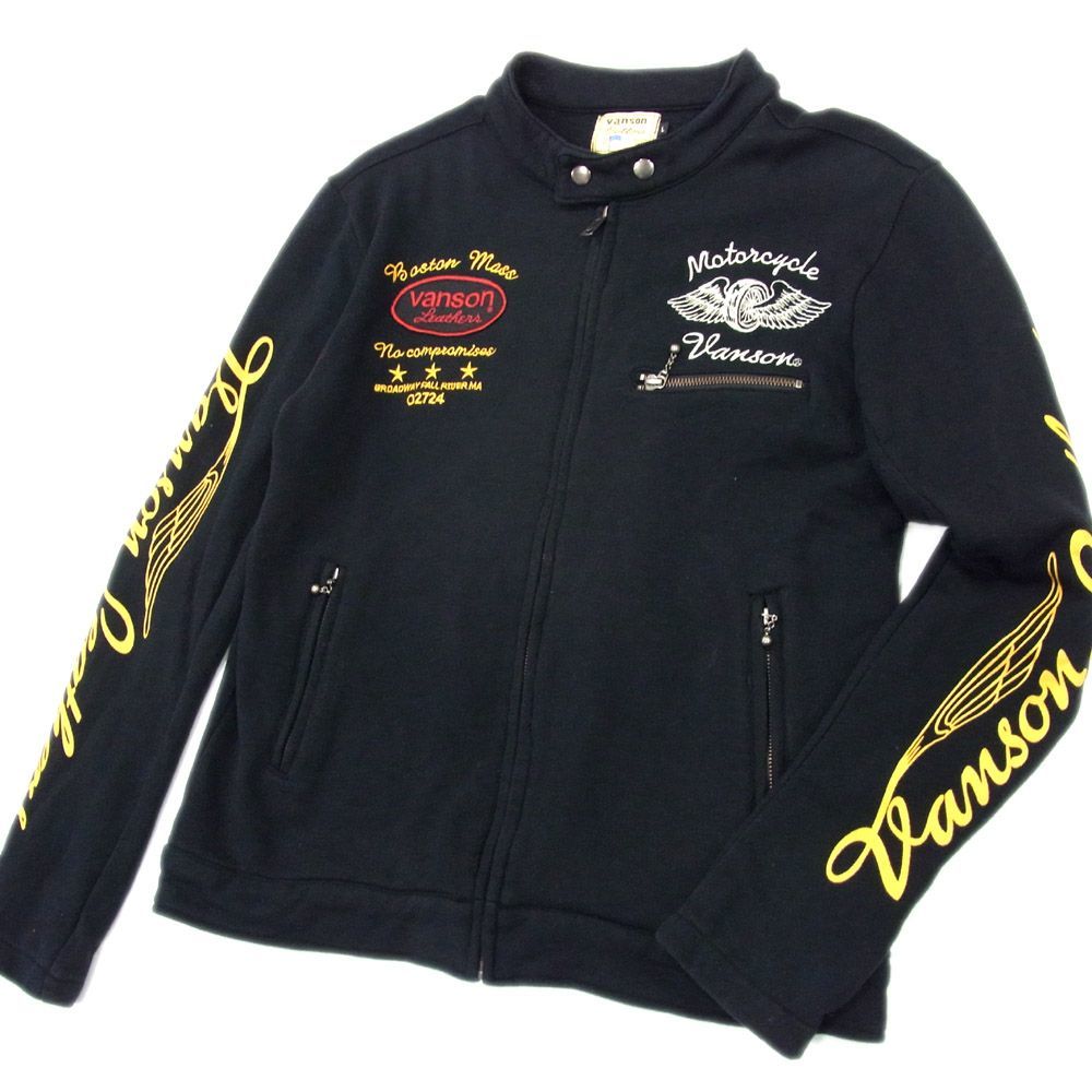 44 バンソン ENF 襟付き シングル ライダース レザー ジャケット 3L サイズ 相当 大きめサイズ 革ジャン VANSON USA製 の落札情報詳細 - ヤフオク落札価格検索 オークフリー