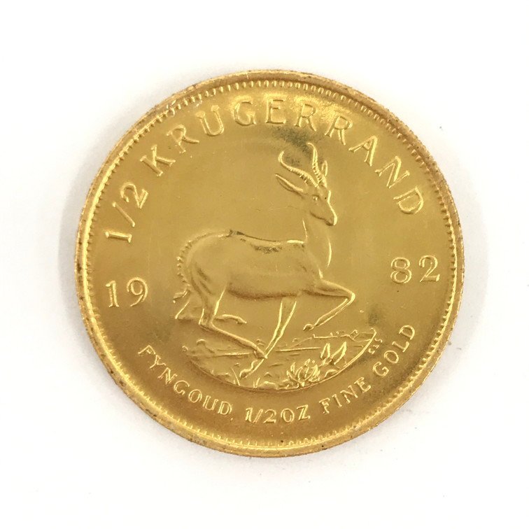 【やや傷や汚れあり】K22 南アフリカ KRUGERRAND 1982年 クルーガーランド FYNGOUD 1/4OZ FINE GOLD 金貨 5点 おまとめ 総重量：42.6g ...