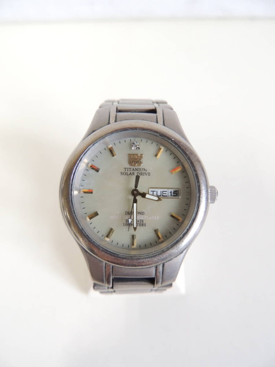 【傷や汚れあり】 ジャンク ELGIN／エルジン FK-1251-C チタン シルバー TITANIUM SOLAR DRIVE ...