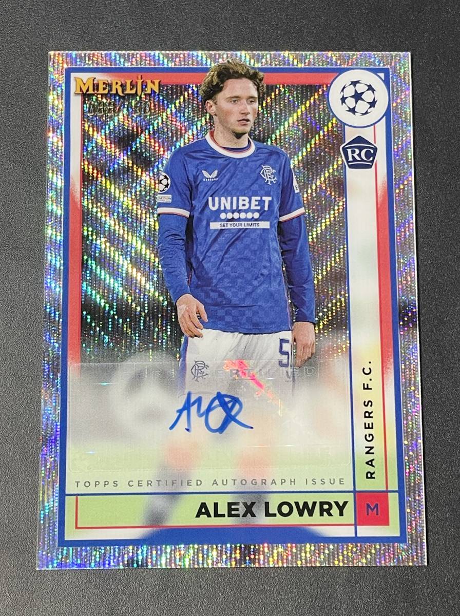 【未使用に近い】Alex Lowry 2022-23 Topps Merlin Chrome UEFA Rookie Auto Wave Refractor 150枚限定！！ルーキー 直筆 ...