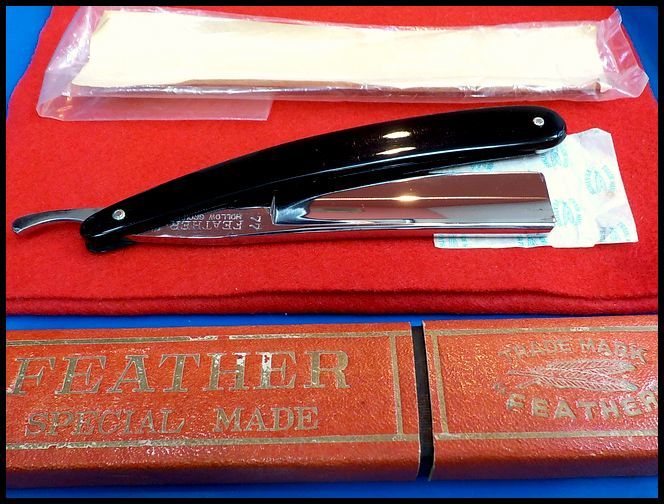 【未使用】SP 未使用 FEATHER 西洋剃刀 1950s 日本製 フェザー 床屋 理容 かみそり 昭和レトロ 髭剃り 砥石 上条 岩崎 ...
