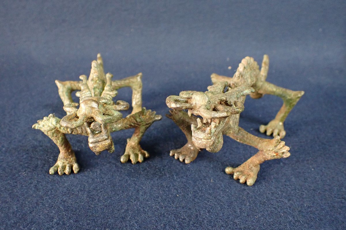 【やや傷や汚れあり】★110331 銅製 ブロンズ 龍 置物 一対 ★ の落札情報詳細 - ヤフオク落札価格検索 オークフリー