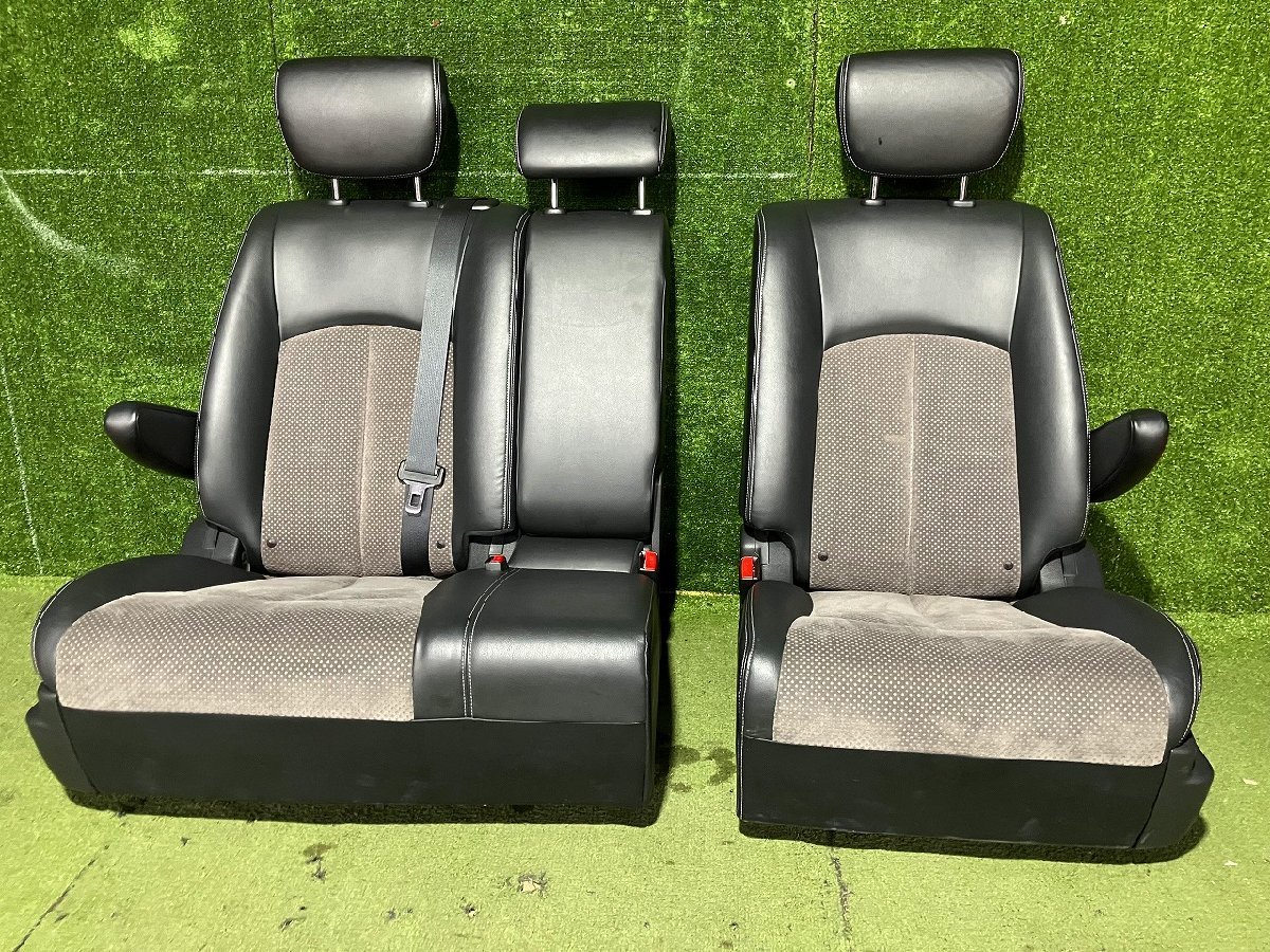 【やや傷や汚れあり】新Y管理74167 H22 エルグランド TE52 ライダー】★ハーフレザー 2列目 セカンド シート 左右セット★トリム ...