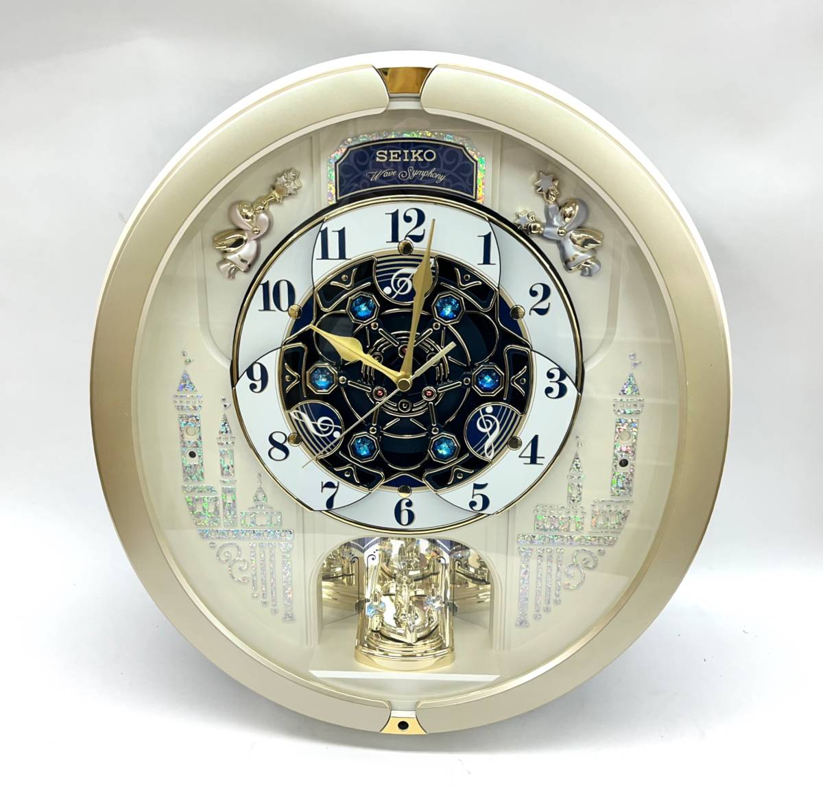【目立った傷や汚れなし】未使用品 SEIKO からくり時計 掛け時計 電波時計 RE579S 動作確認済み セイコー ゆうパック120サイズ ...