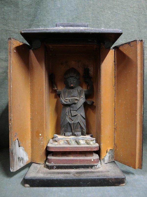 【傷や汚れあり】A3232 仏教美術 戦前 木彫 不動明王 木製厨子 仏像の落札情報詳細 - ヤフオク落札価格検索 オークフリー